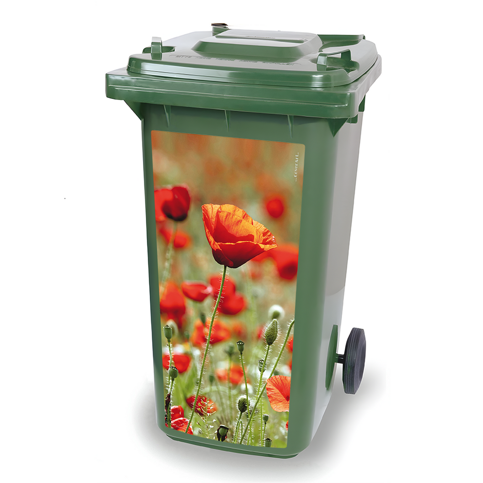 Kliko sticker - Klaprozen - container sticker - afvalbak sticker – CoverArt